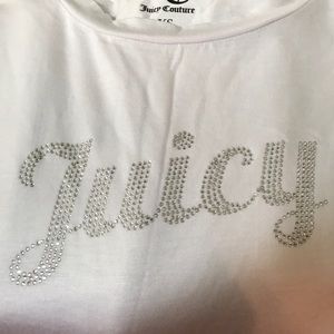 Juicy Couture | Tops | Juicy Rhinestone Logo White Tee Shirt Xs | Poshmark